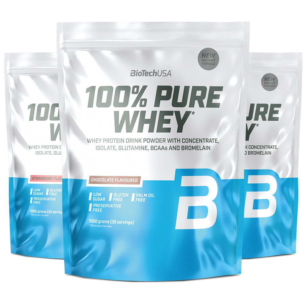 BioTechUSA 100% Pure Whey (1kg) - Proteinpulver med høj kvalitet & god smag - Get big lab